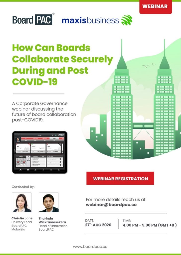 Malaysia Corporate Governance Webinar Organised By Boardpac And Maxis